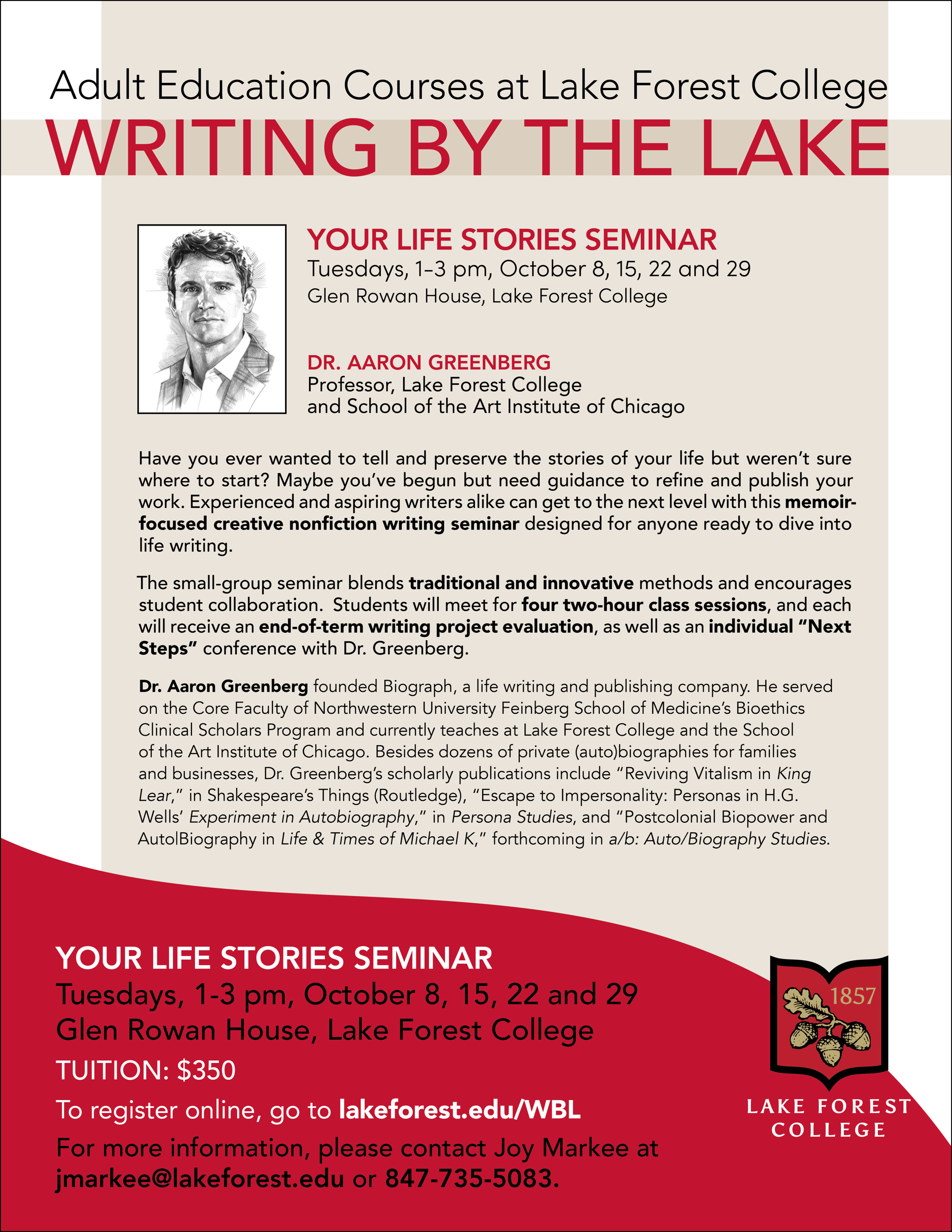 "Your Life Stories" Writing Seminar | Lake Forest College